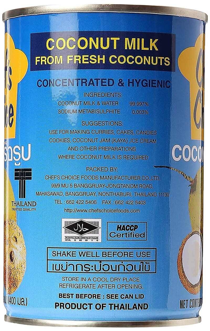 Chef’s Choice Coconut Milk, 13.5fl.oz , (Pack of 10) – www.bongaloe.com